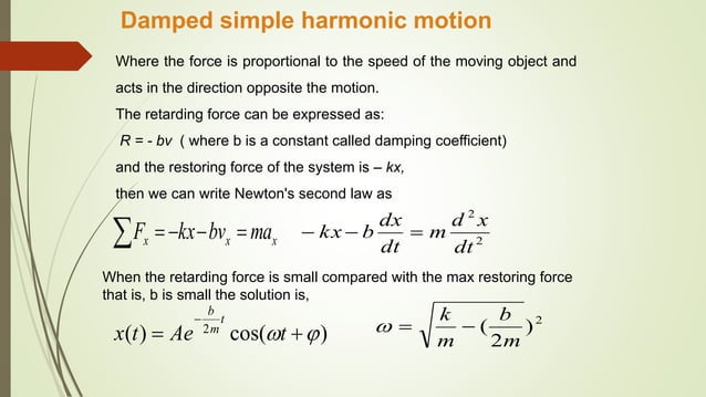 Simple harmonic motion | PPTX | Physics | Science