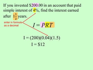 Simple Interest | PPTX