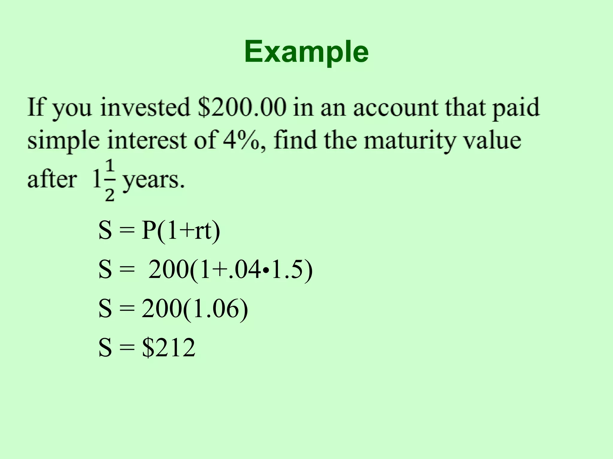 Simple Interest | PPTX