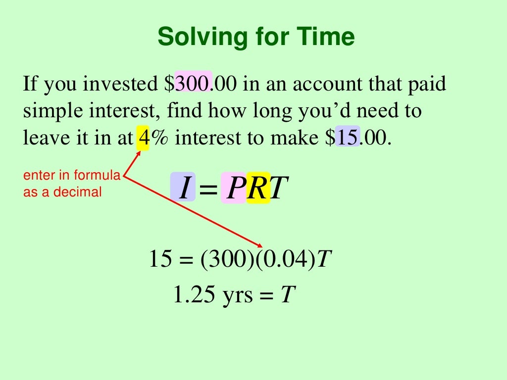 Simple Interest Simple Interest