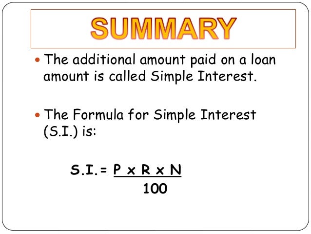 Simple Interest Simple Interest