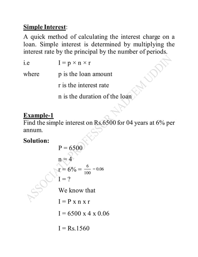 Simple interest | DOCX | Stocks and Bonds | Personal Investing