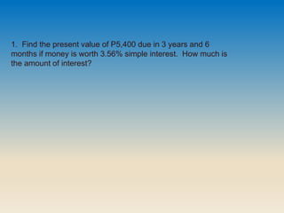 Simple Interest and Examples I PRT variables | PDF