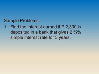 Simple Interest and Examples I PRT variables | PDF
