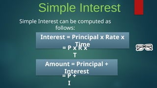 Grade 6 Unit 2 Lesson 3 -Simple Interest | PPTX