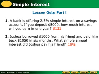 An Explanation of Simple and Compound Interest | PPT
