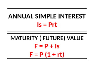 SIMPLE INTEREST - GENERAL MATHEMATICS (MELCS aligned) | PPTX