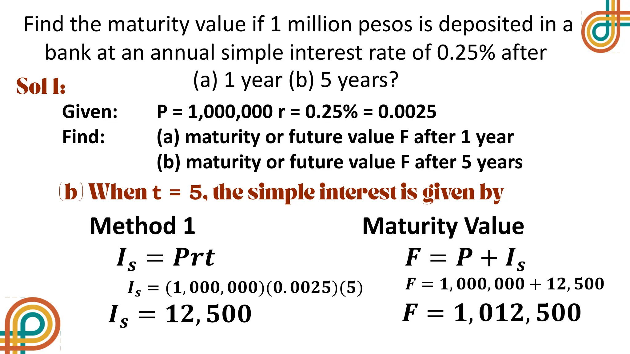 SIMPLE INTEREST week1.pptx | Stocks and Bonds | Personal Investing