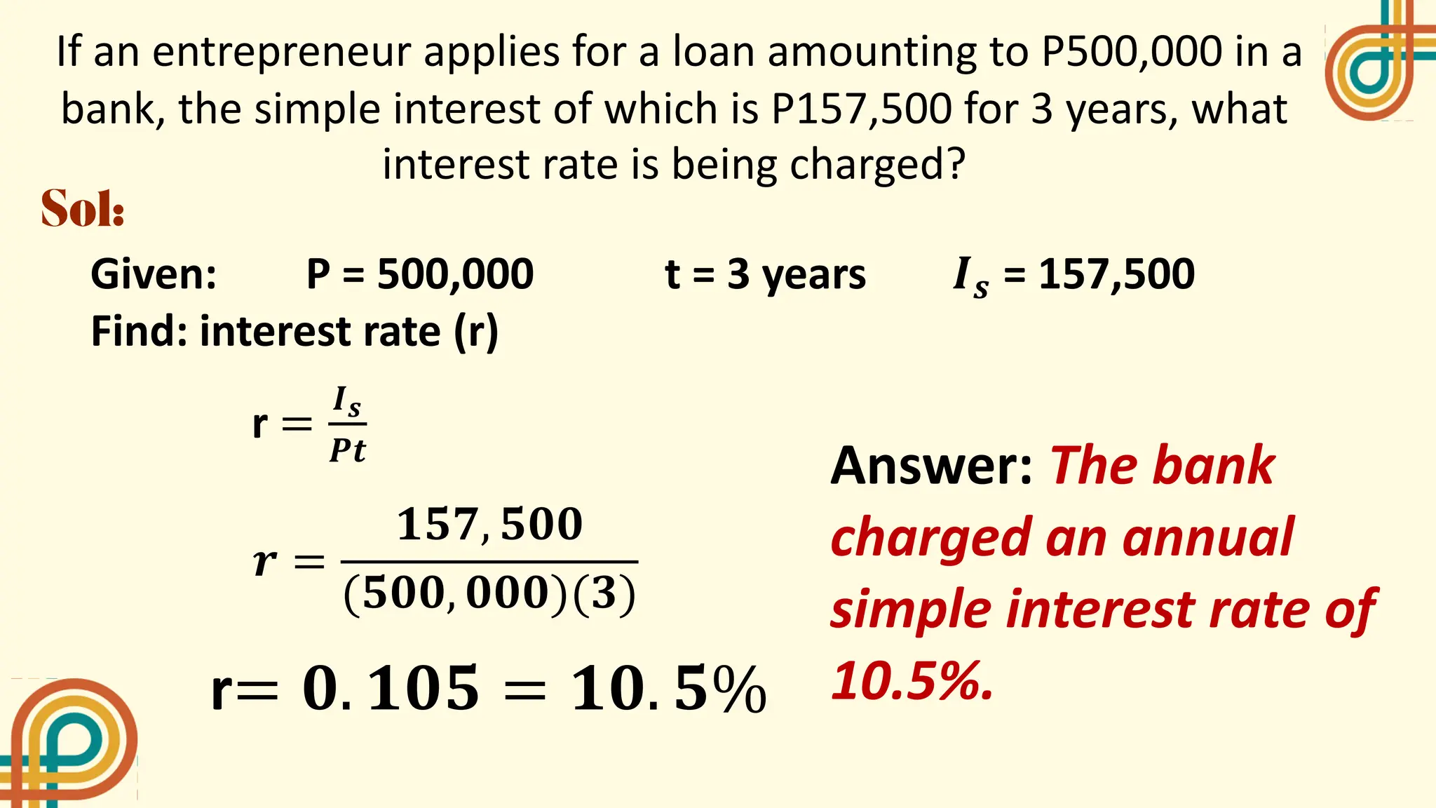 SIMPLE INTEREST week1.pptx | Stocks and Bonds | Personal Investing