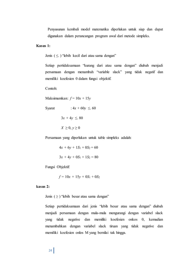 Program Linear dan Metode Simpleks | DOCX
