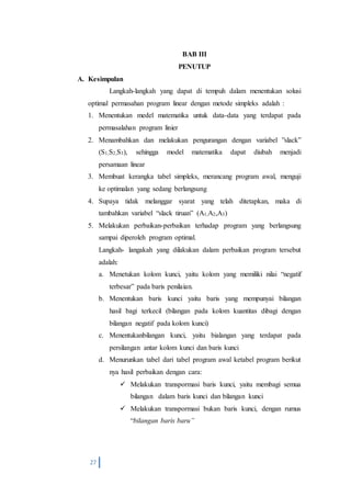 Program Linear dan Metode Simpleks | DOCX