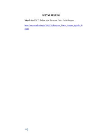 Program Linear dan Metode Simpleks | DOCX