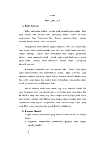 Program Linear dan Metode Simpleks | DOCX