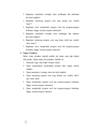 Program Linear dan Metode Simpleks | DOCX
