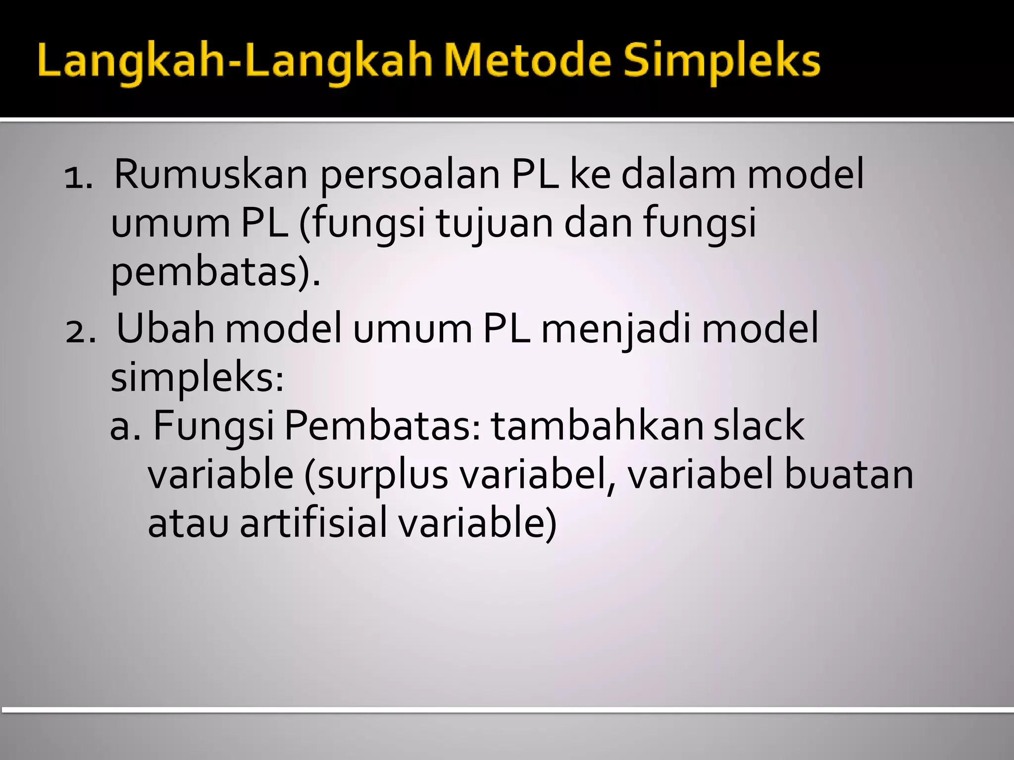 Metode Simpleks - Riset Operasional | PDF
