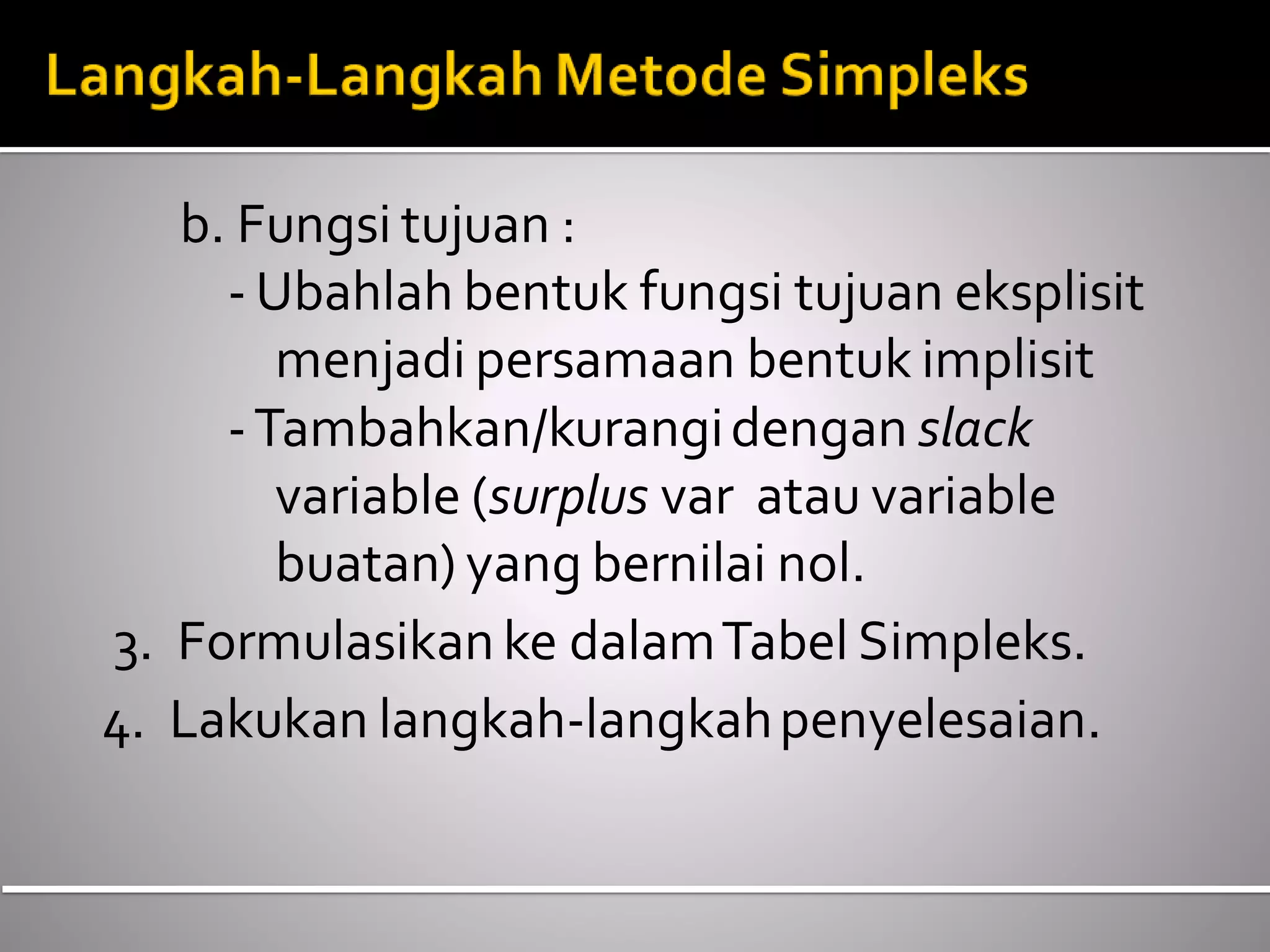 Metode Simpleks - Riset Operasional | PDF