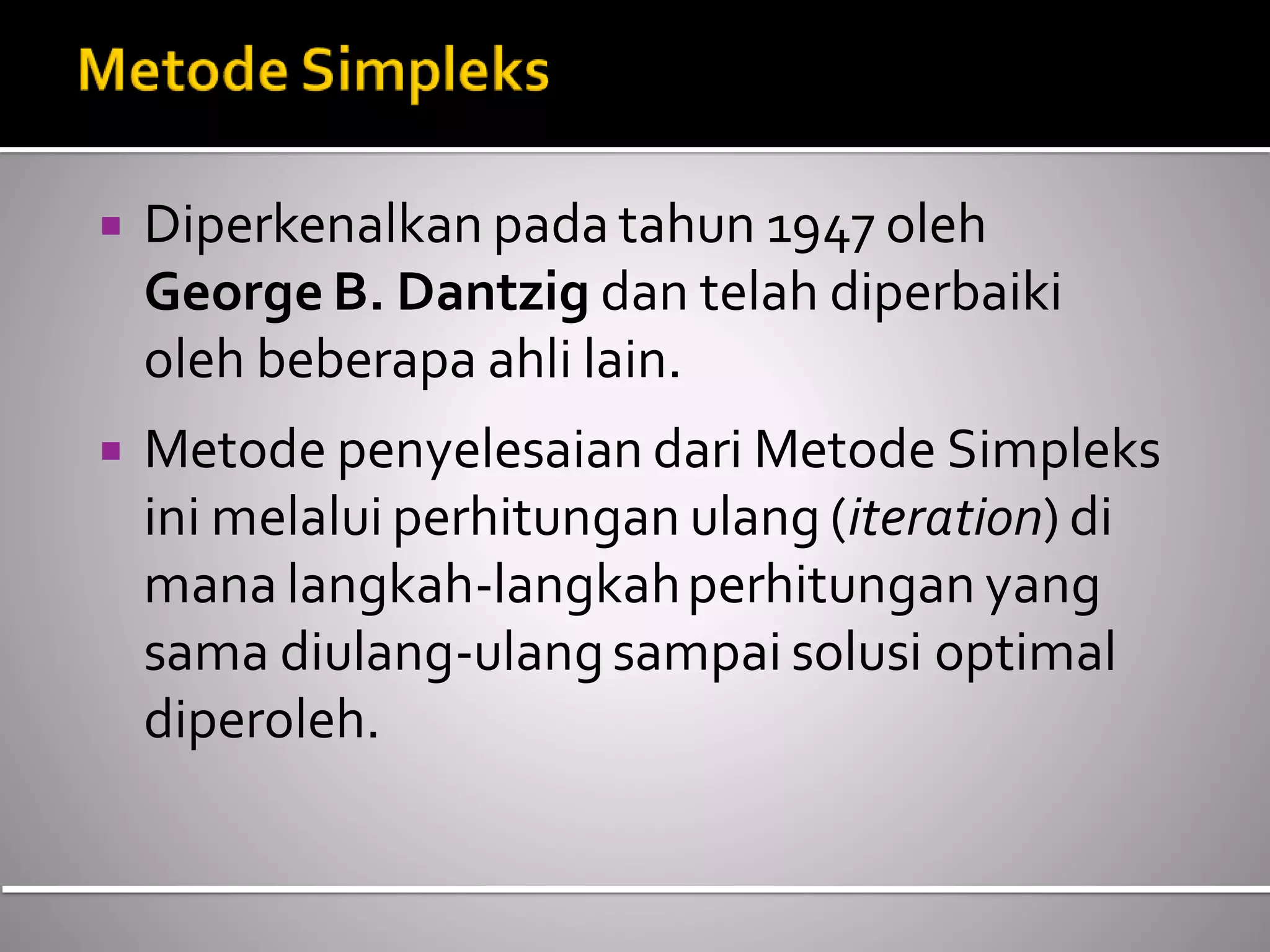 Metode Simpleks - Riset Operasional | PDF