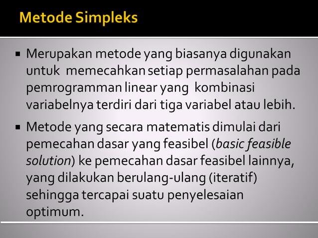 Metode Simpleks - Riset Operasional | PDF