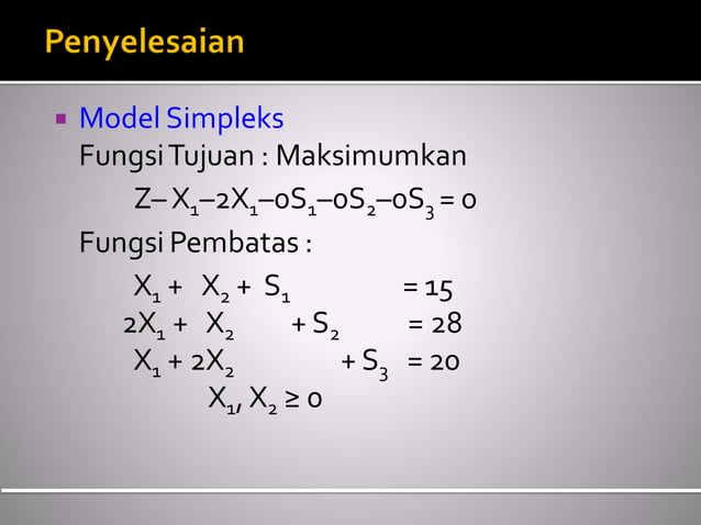 Metode Simpleks - Riset Operasional | PDF
