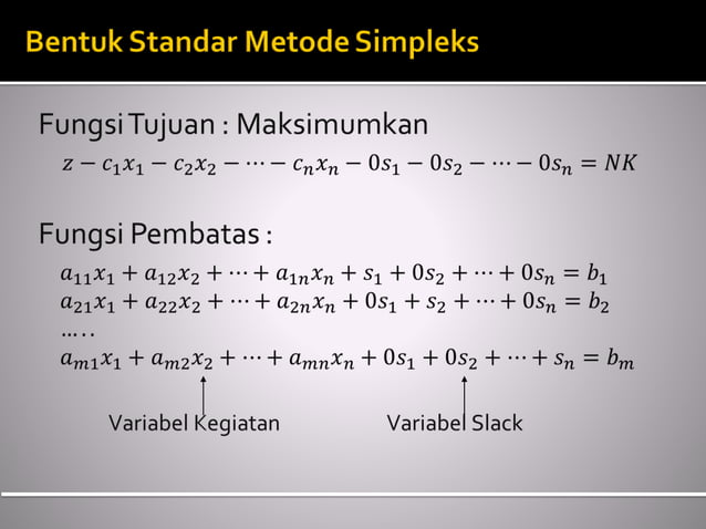 Metode Simpleks - Riset Operasional | PDF