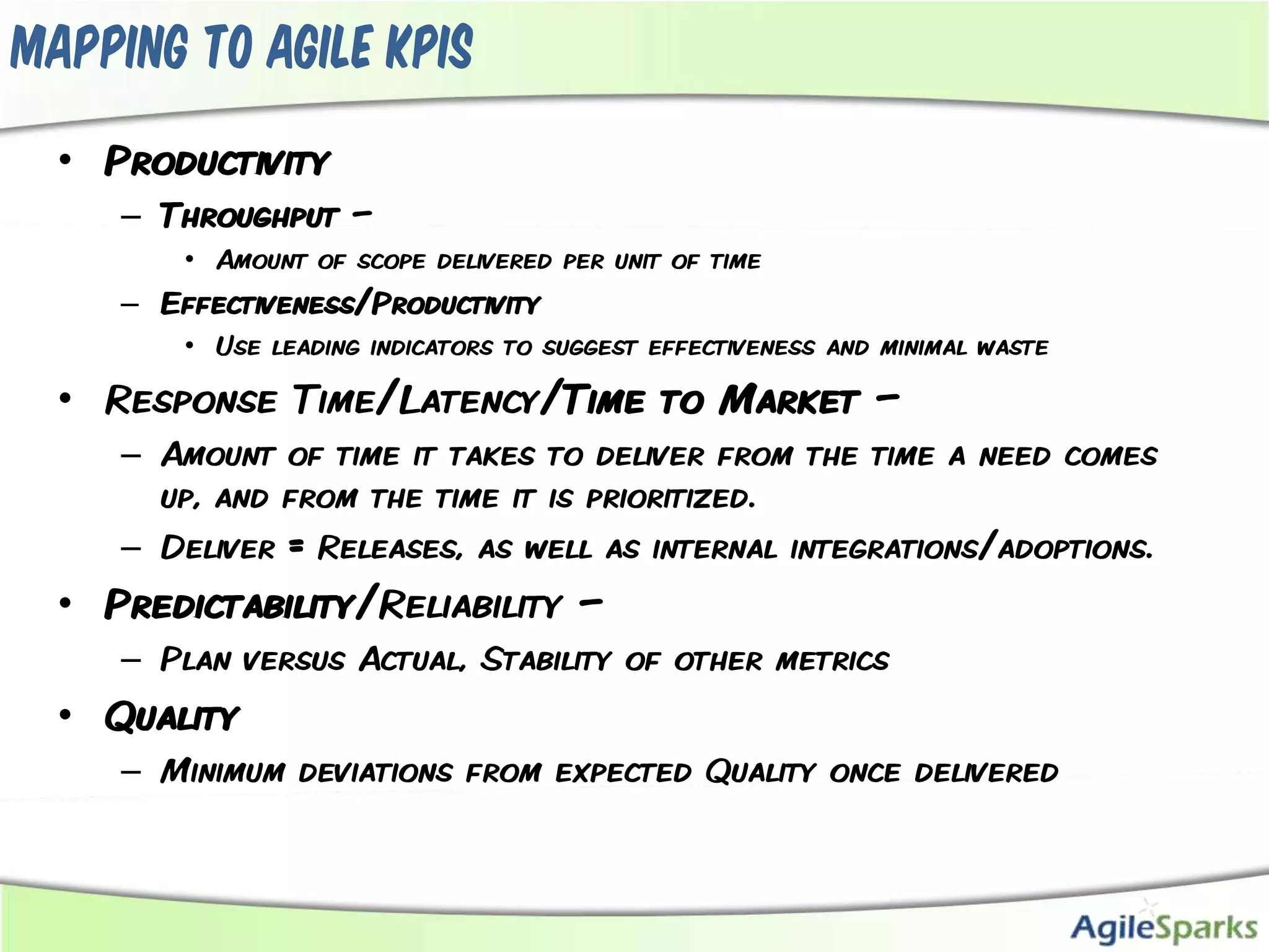 Simple Lean Agile KPIs | PPT