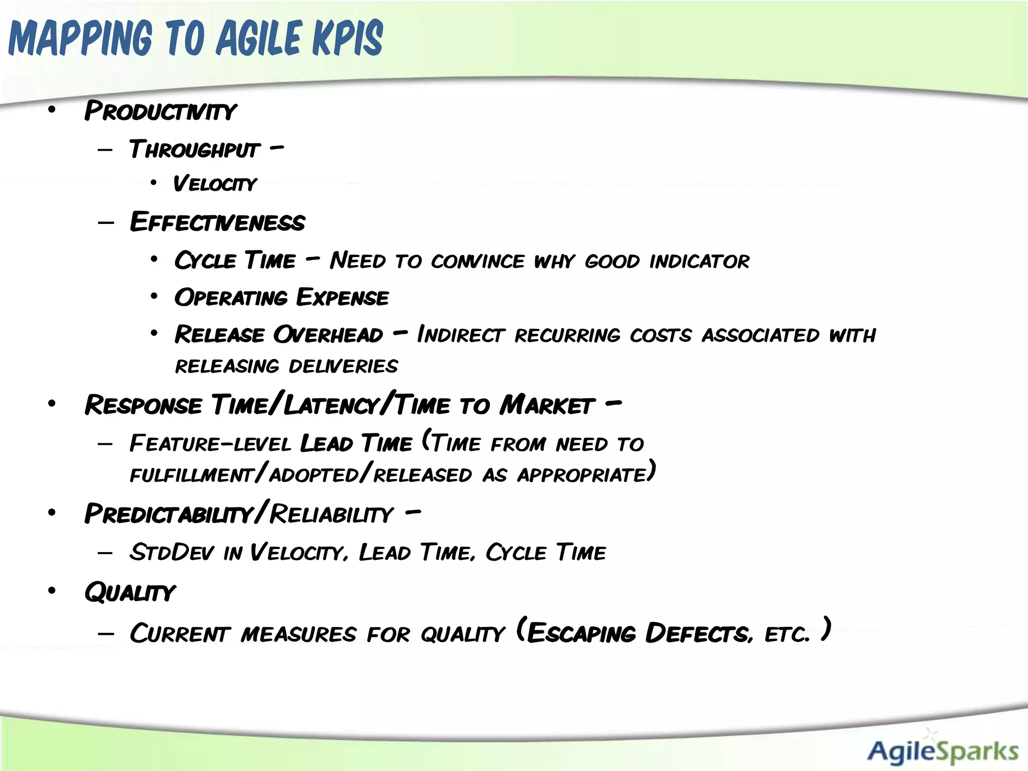 Simple Lean Agile KPIs | PPT