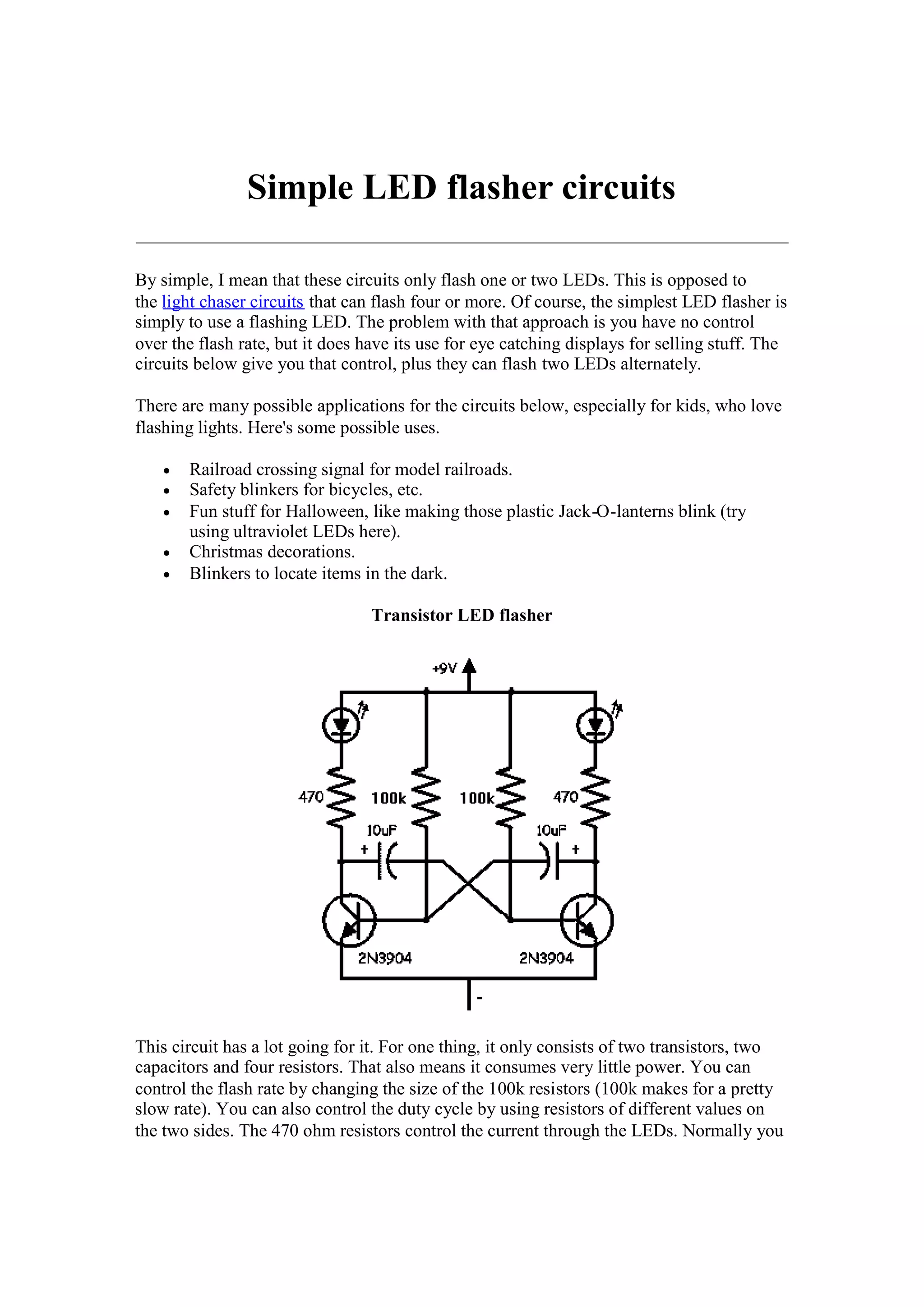 Simple led flasher circuits | PDF