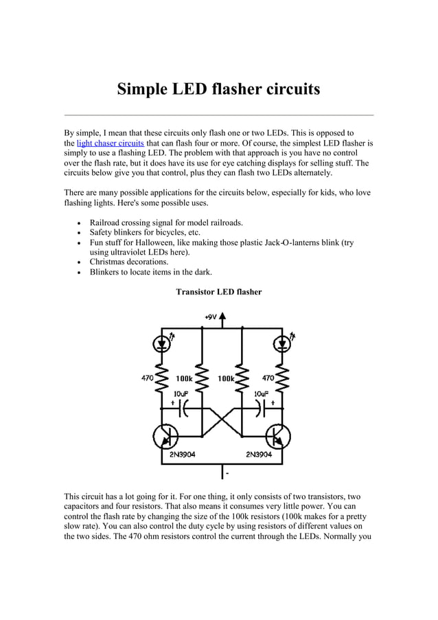 Simple led flasher circuits | PDF