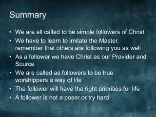 Simple life of a follower faith life | PPTX | Christianity | Religion ...