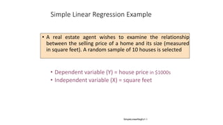 Simple Linear Regression and know about its significance | PPT