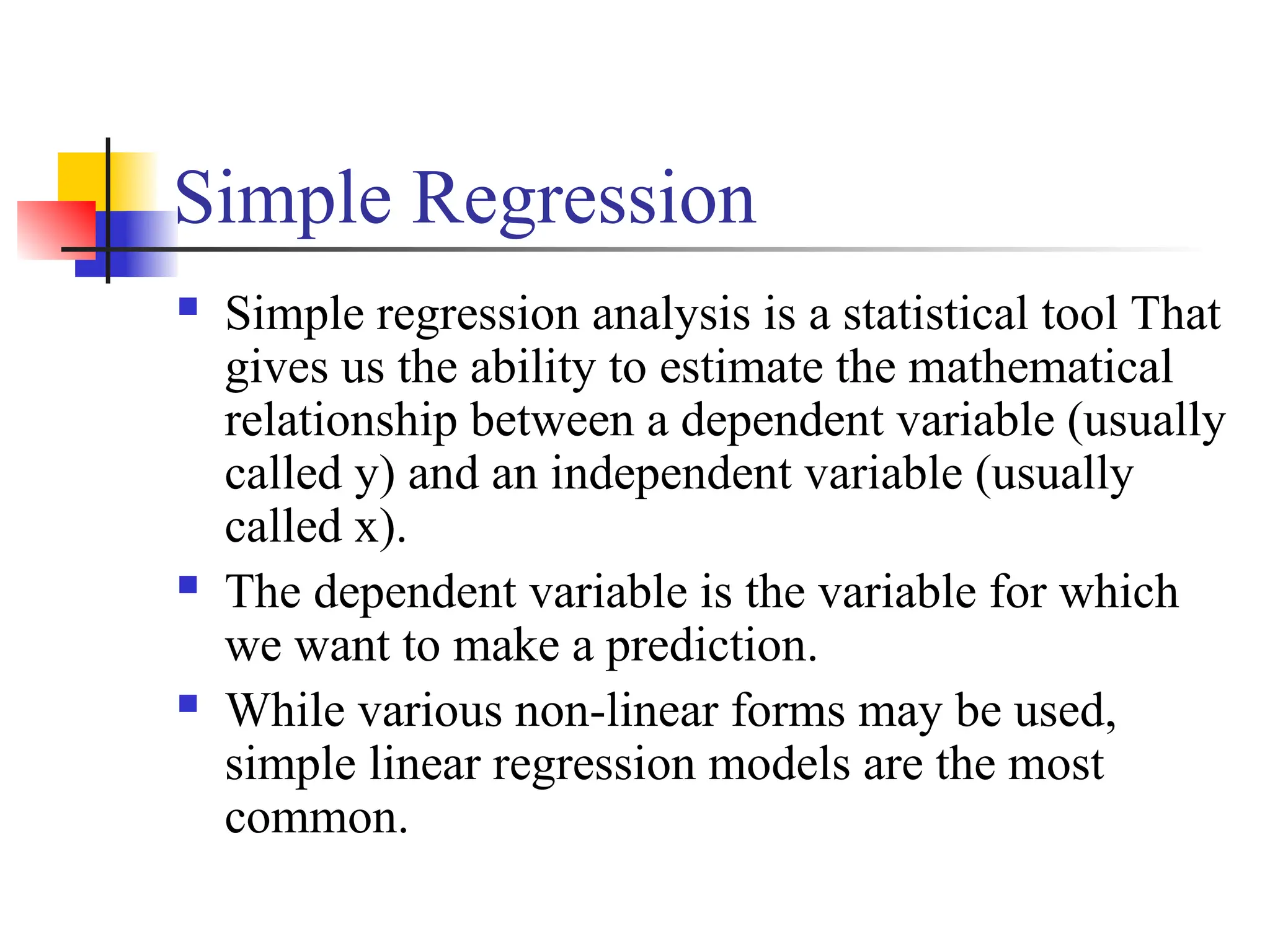 Simple Linear Regression for applied business .ppt