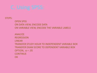 Simple linear regression analysis | PPTX