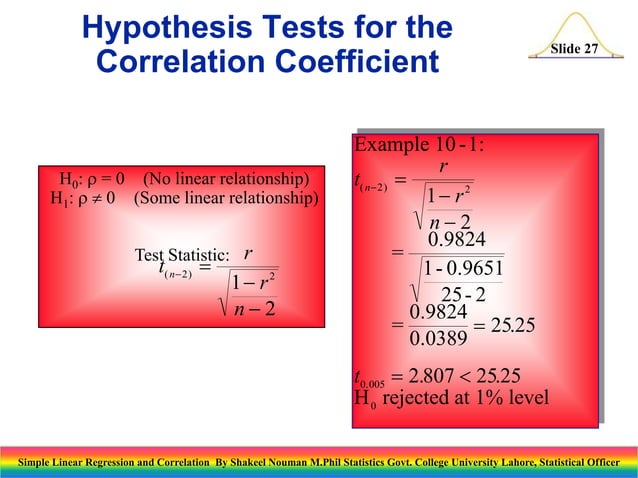 Simple linear regression and correlation | PPTX