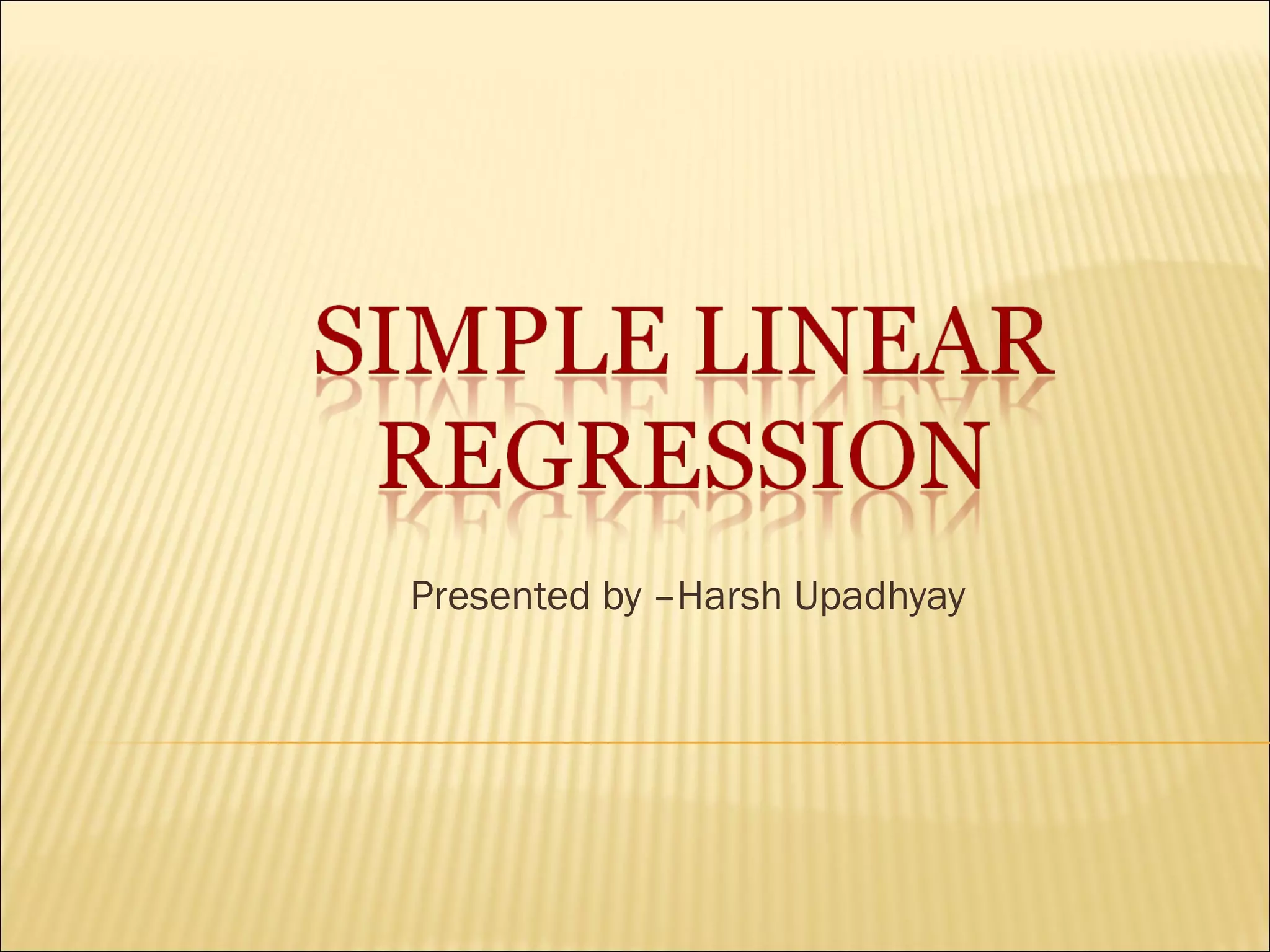 Simple Linear Regression Final Ppt