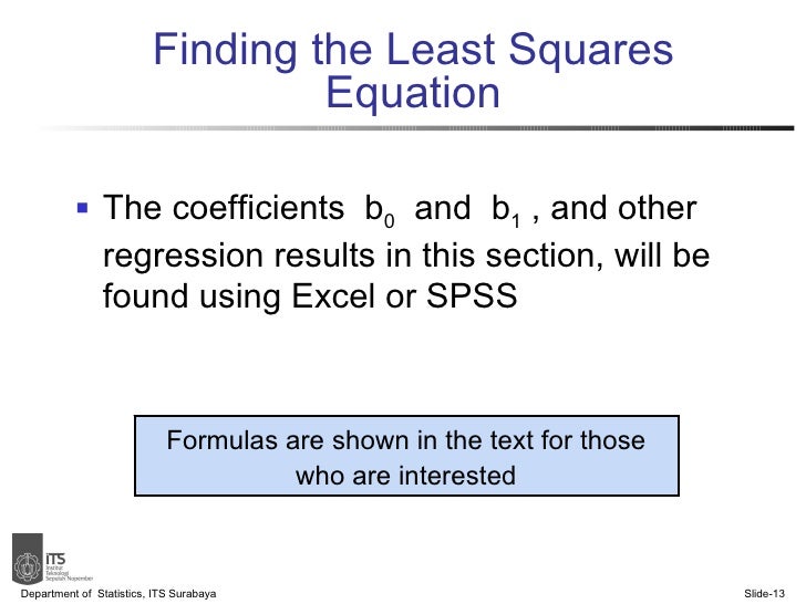 Estimate simple linear regression equation using spss - topforest