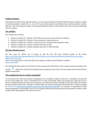 Simple linear regression project | PDF