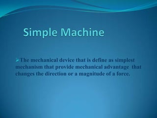 Simple machine | PPTX