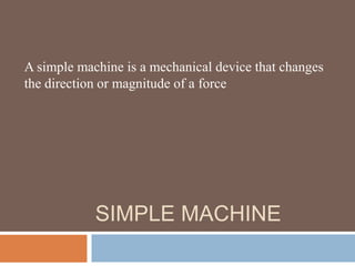 Simple machine | PPTX