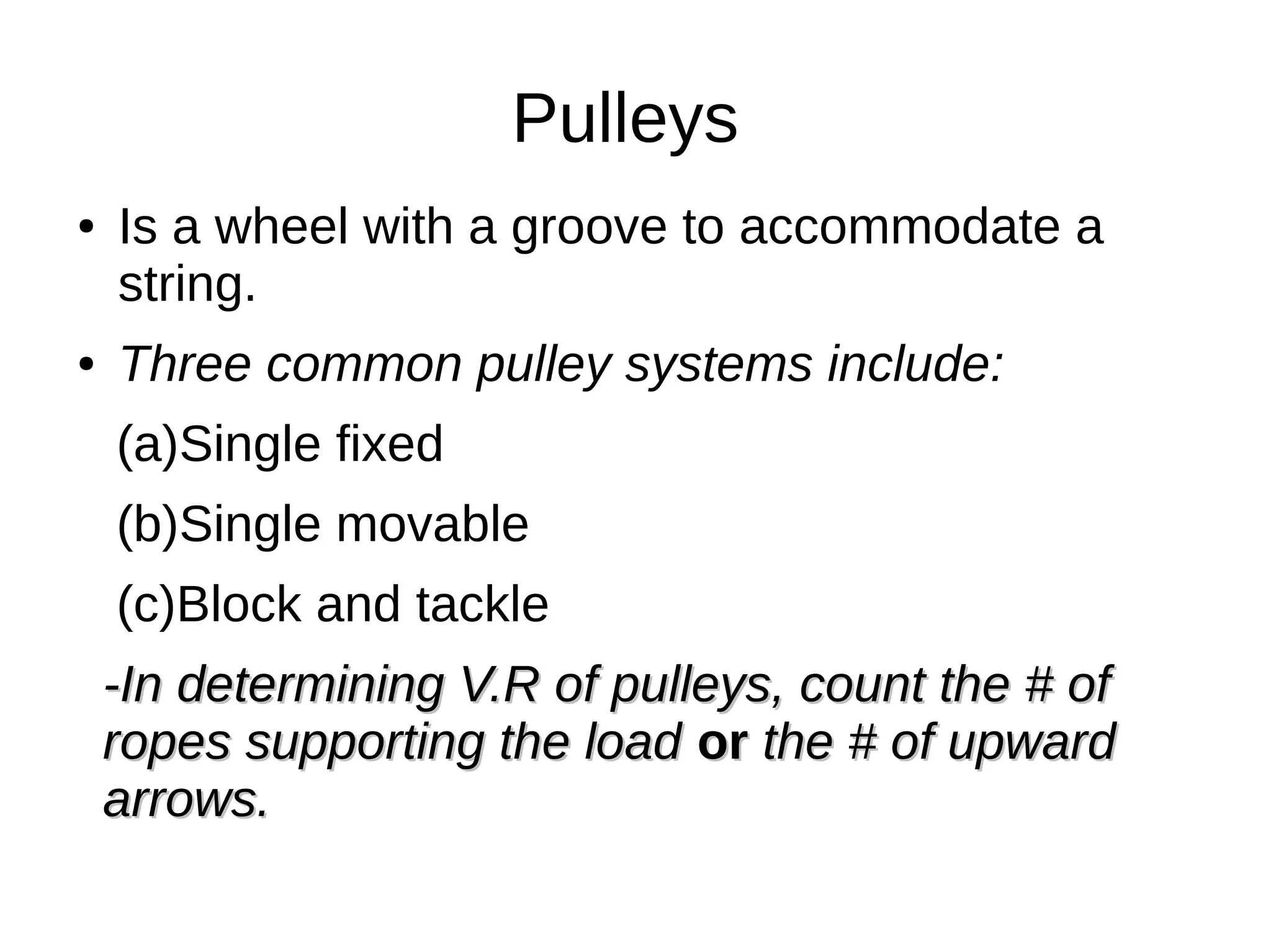 Simple machines-gears, levers, pulleys, wheel and axle | ODP