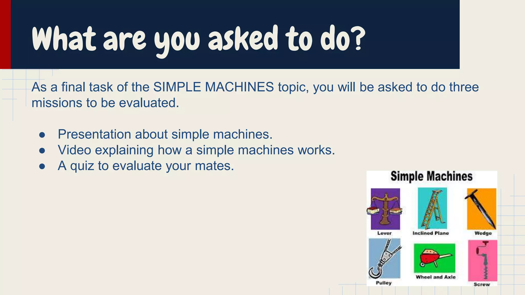 Simple machines (Task) | PPT