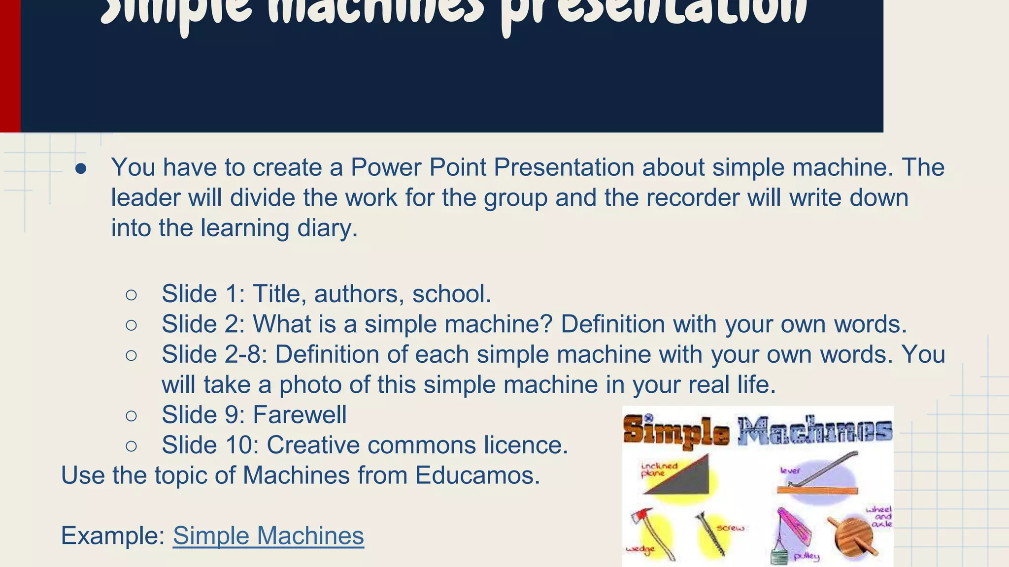 Simple machines (Task) | PPT