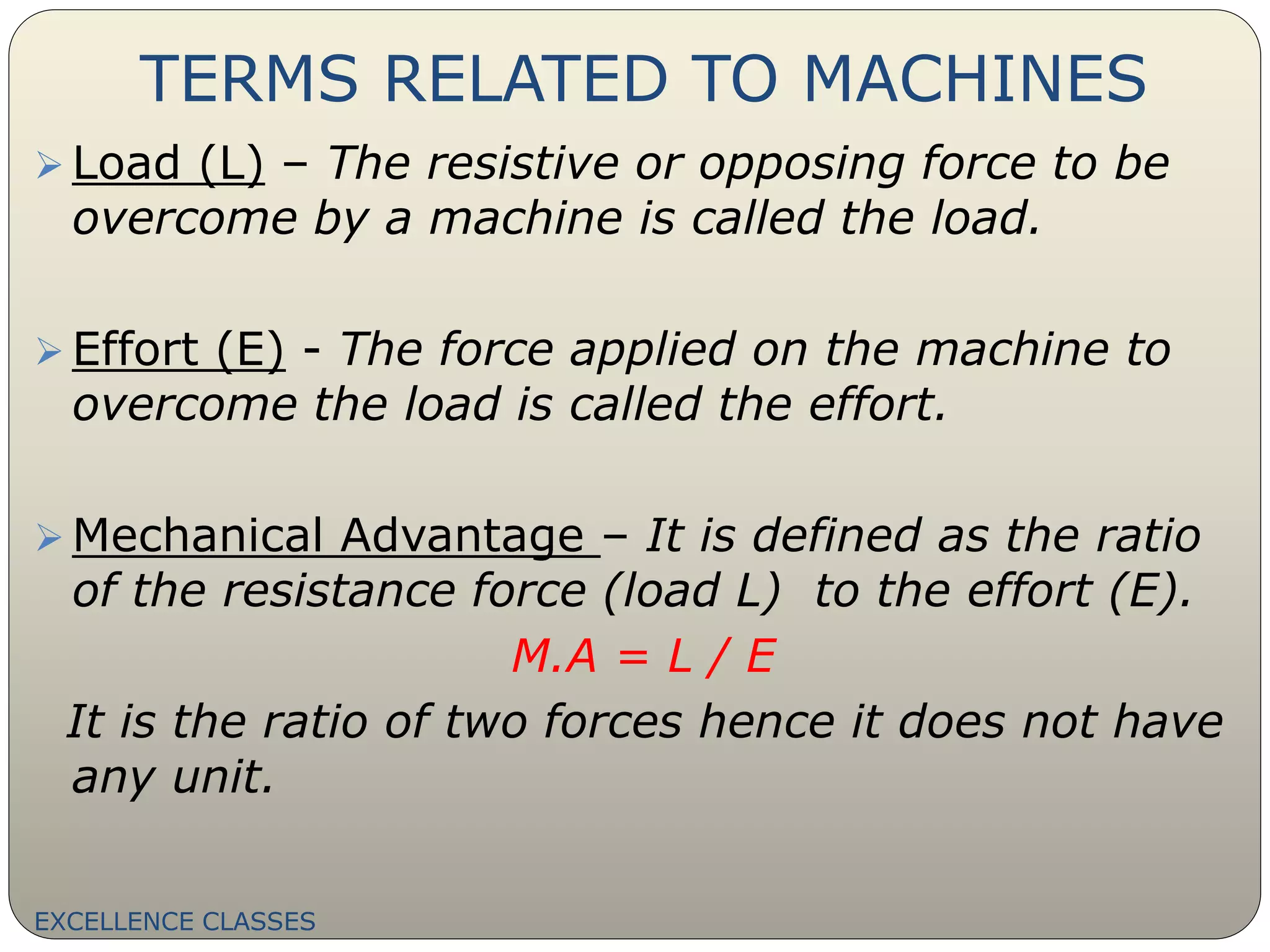 Simple machines Class X ICSE | PPTX