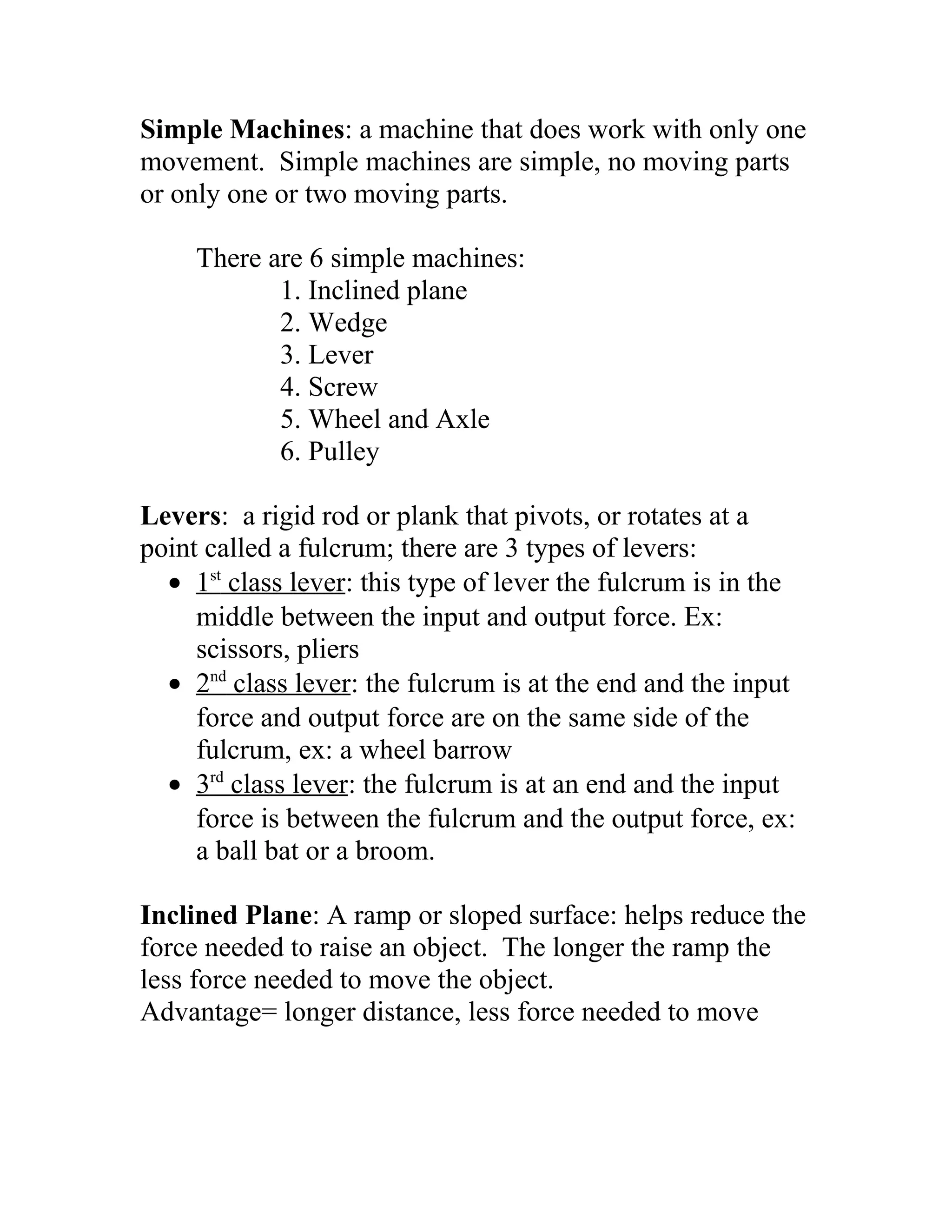Simple machinesnotes | DOC