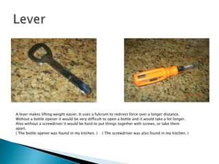 Simple machines scavenger hunt | PPT