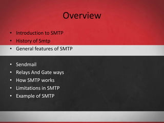 Simple mail transfer protocol | PPTX