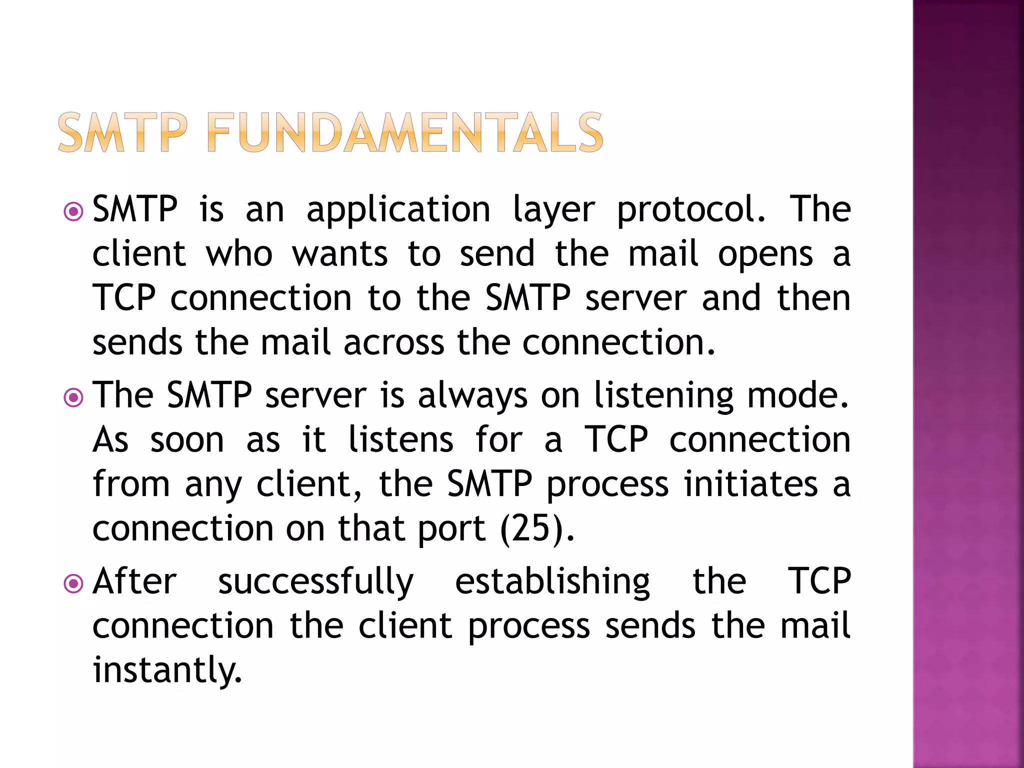 Simple mail transfer protocol (smtp) | PPTX