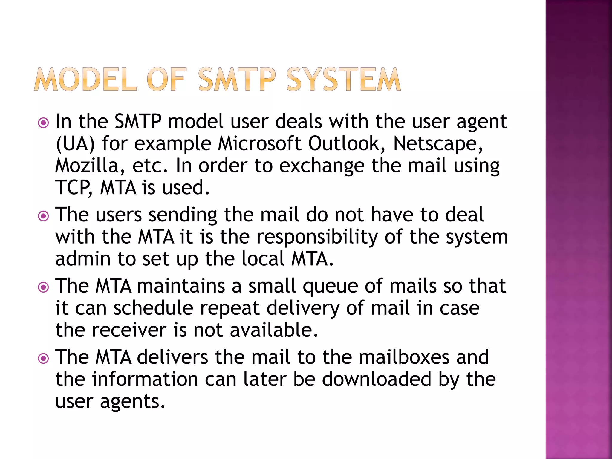 Simple mail transfer protocol (smtp) | PPTX