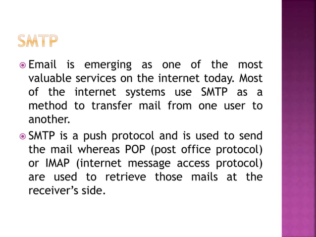 Simple mail transfer protocol (smtp) | PPTX