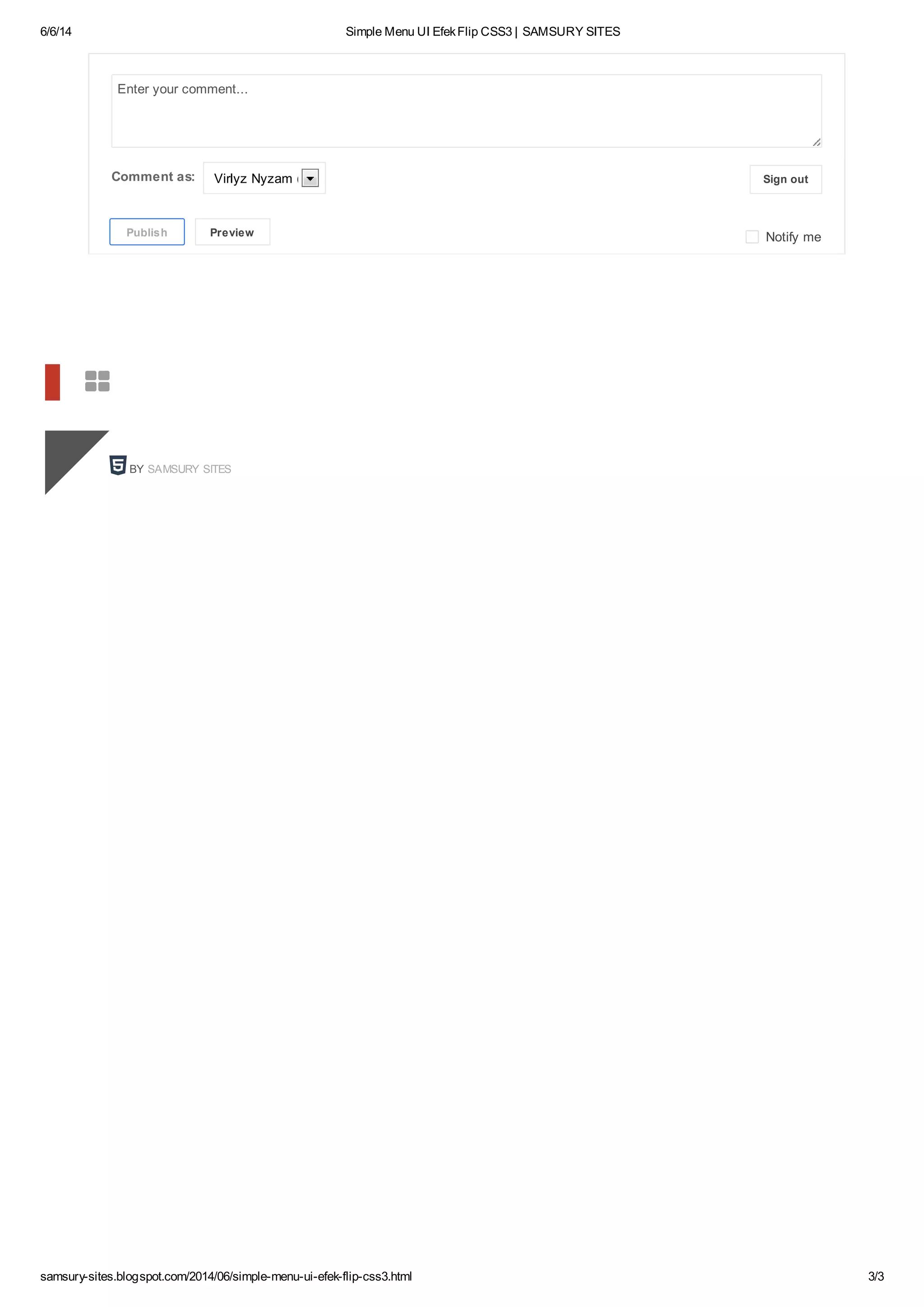 Simple menu ui efek flip css3 | PDF