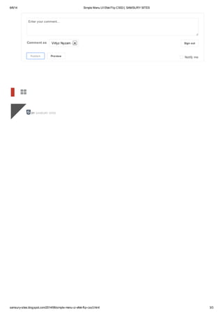 Simple menu ui efek flip css3 | PDF
